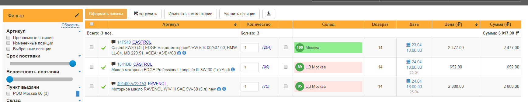 002 про мой выбор масла Ravenol WIV III SAE 5W-30 4014835723153 ...