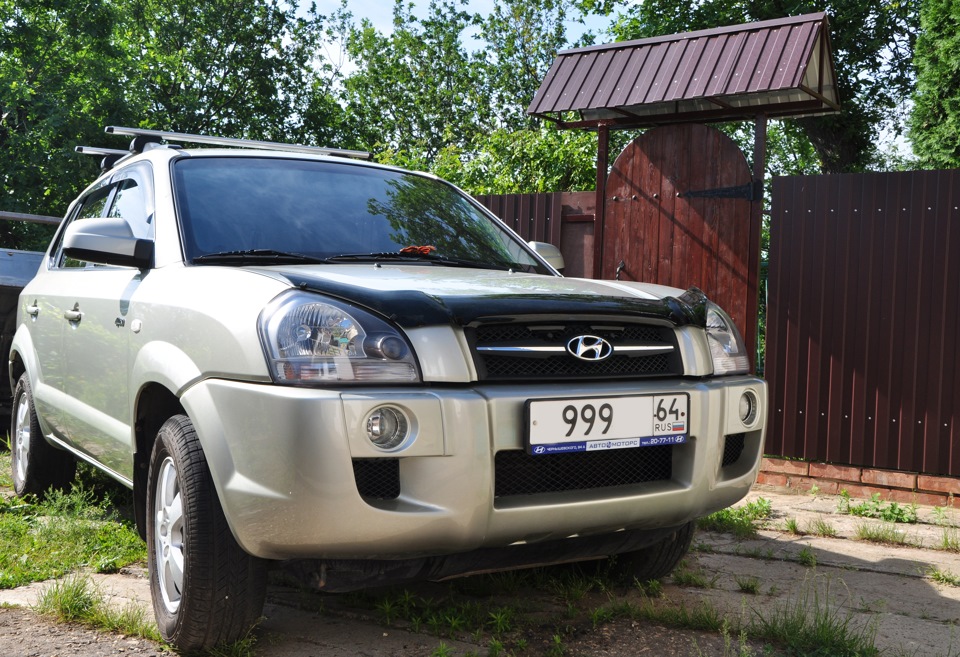 Багажник и дефлектор на Туксан. — Hyundai Tucson (JM), 2 л, 2007 года ...