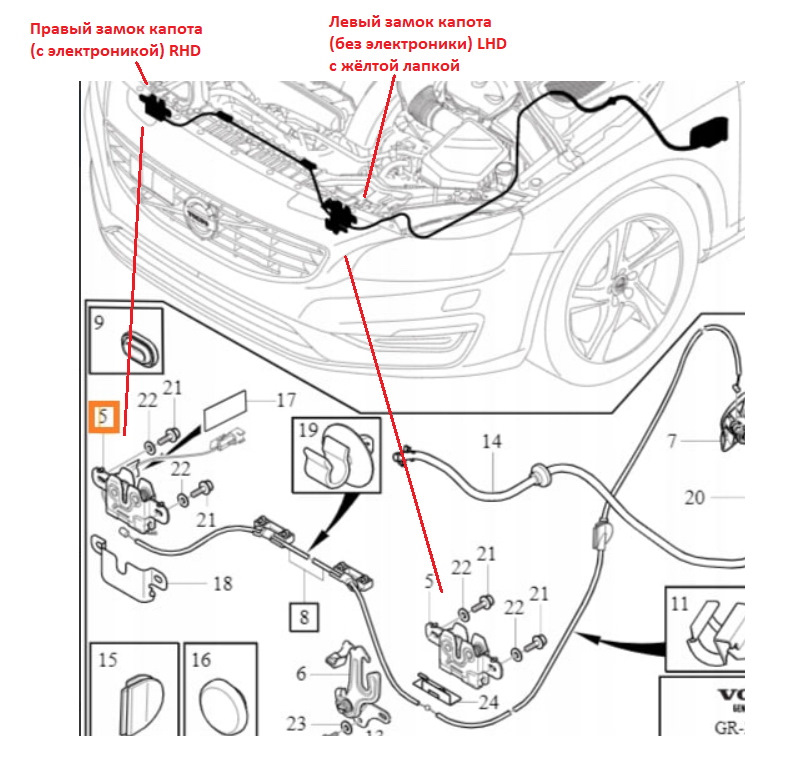 Ремонт замка капота Volvo XC60 или ошибка "Ремни и двери", замена ...