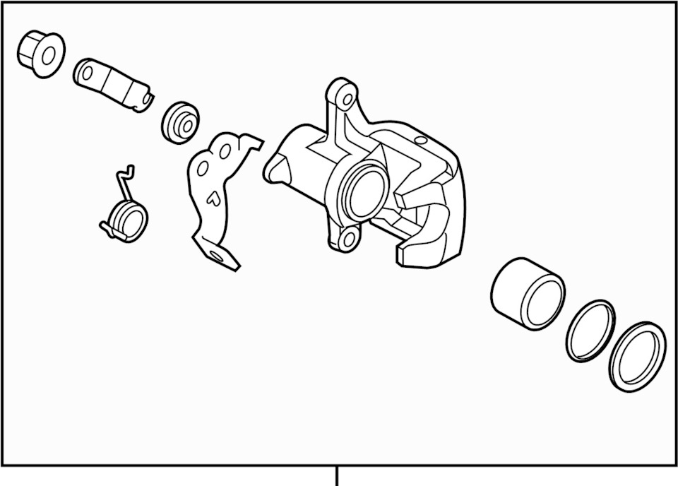 58310E4A50 Caliper KIT-RR BRAKE. CALIPER KIT-RR BRAKE, LH KIA HYUNDAI ...