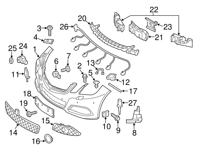 A2128851853 Решетка бампера переднего Mercedes | Запчасти на DRIVE2