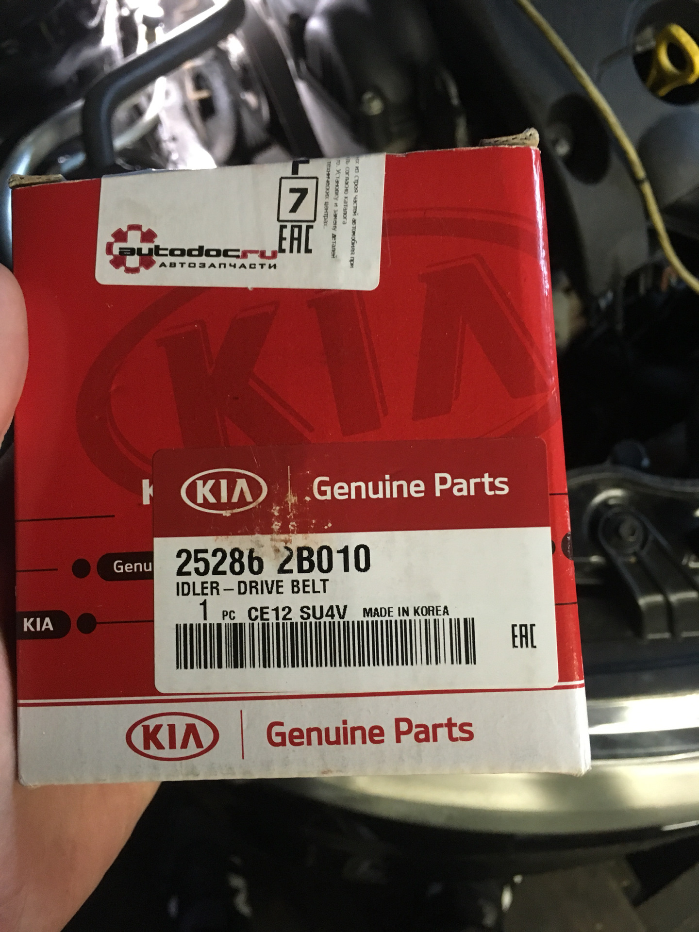 Замена ремня и обводного ролика — KIA Cerato Koup (1G), 1,6 л, 2012 ...