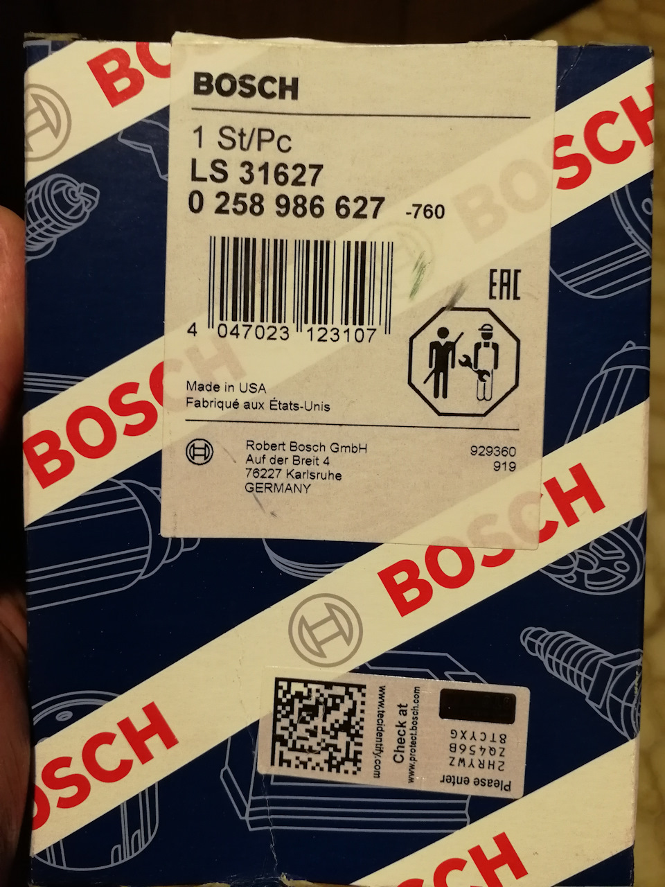 0258986627 ЛЯМБДА-ЗОНД BOSCH | Запчасти на DRIVE2