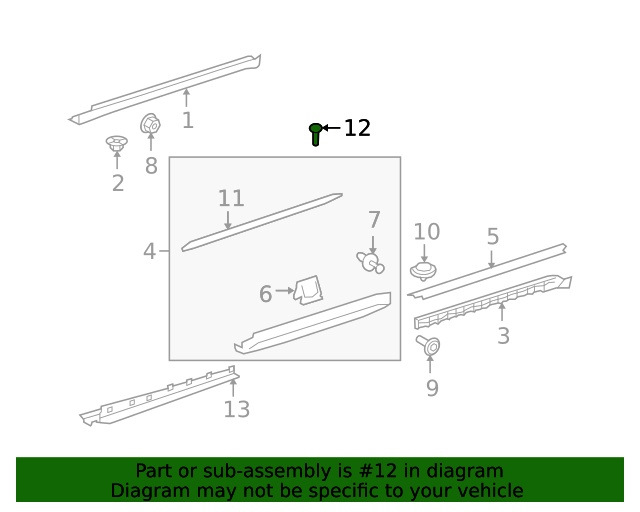 A1646981530 Заглушка крепления накладки порога Mercedes | Запчасти на ...