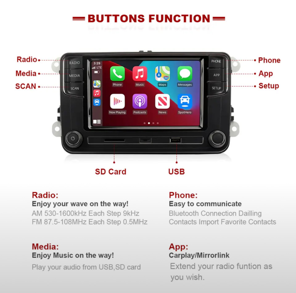 RCD-440 PRO — Volkswagen Jetta VI, 1,6 л, 2015 года | автозвук | DRIVE2