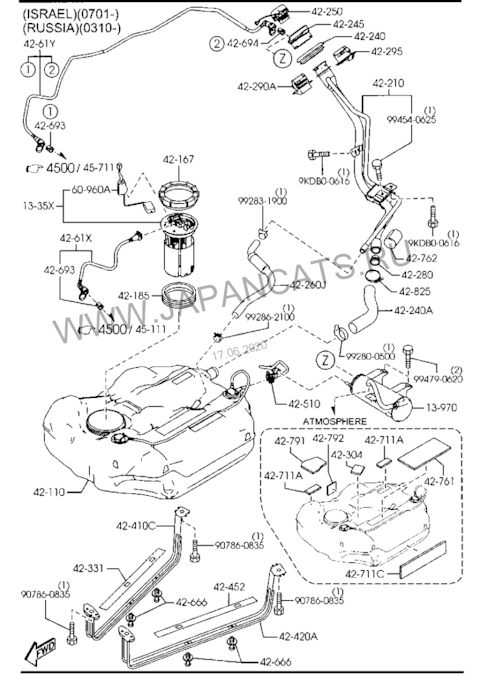 9KDB00616 Болт d=6мм Mazda | Запчасти на DRIVE2