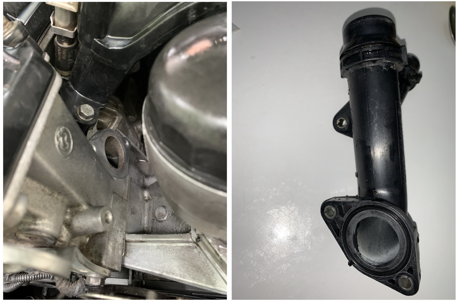 BMW 1 E87 Замена задней прокладки ОЖ блока, прокладки патрубка ОЖ ...