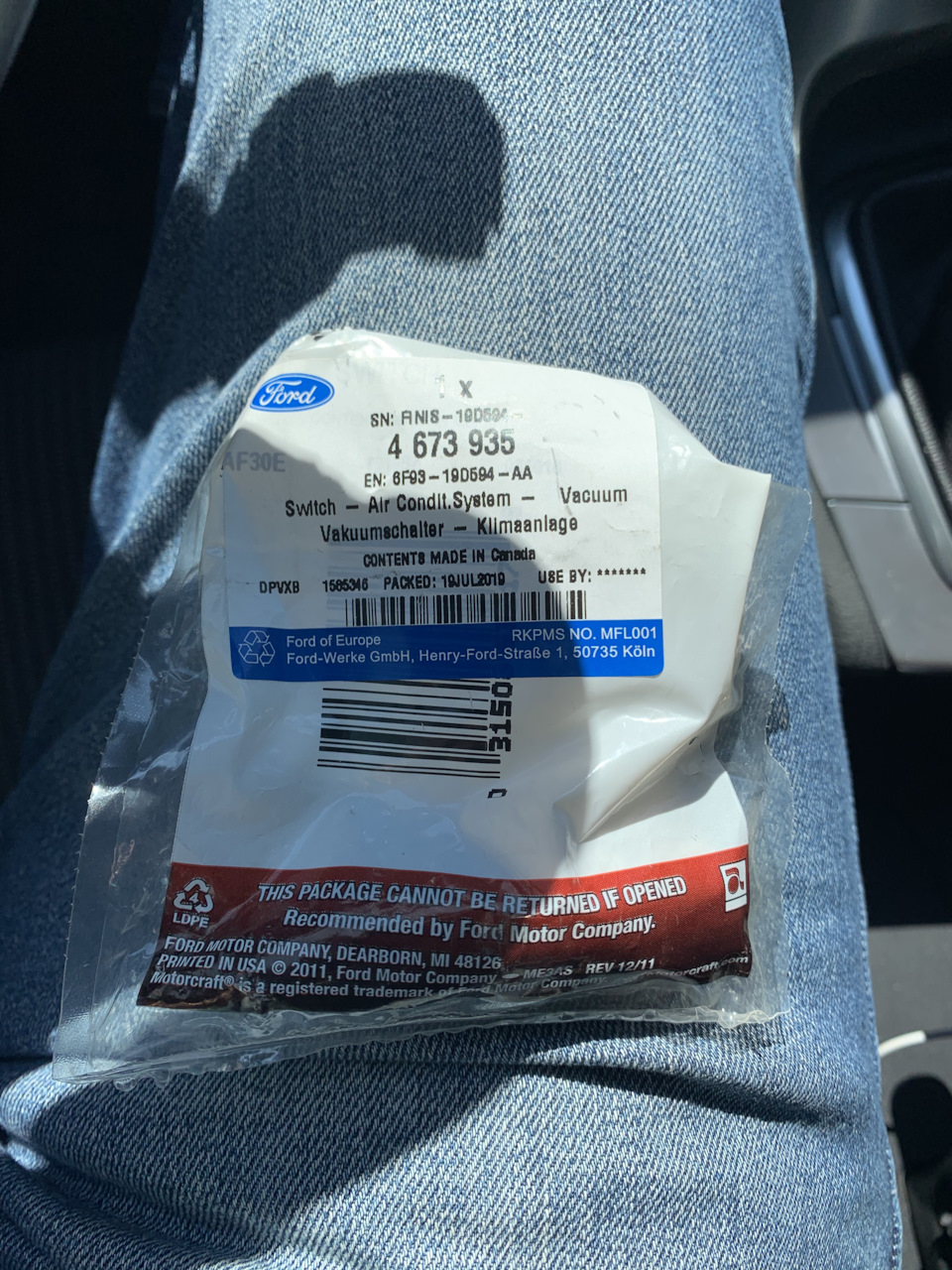 4673935 ДАТЧИК КОНДИЦИОНЕРА ВЫСОКОГО ДАВЛЕНИЯ FOCUS II (05-08) Ford ...