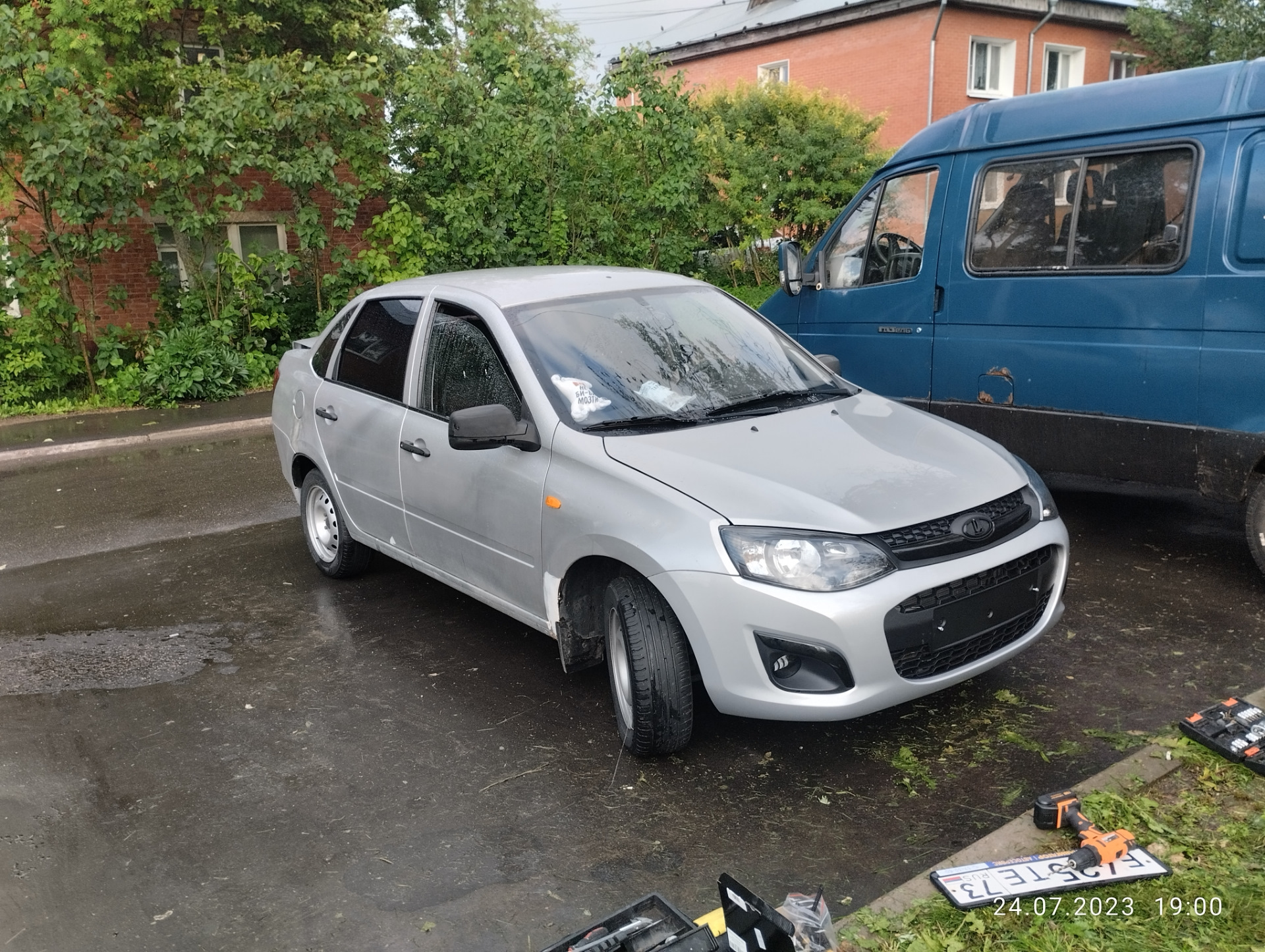 Тюнинг с "озона" или морда от Калины 2 на Гранту седан (часть 2) — Lada ...