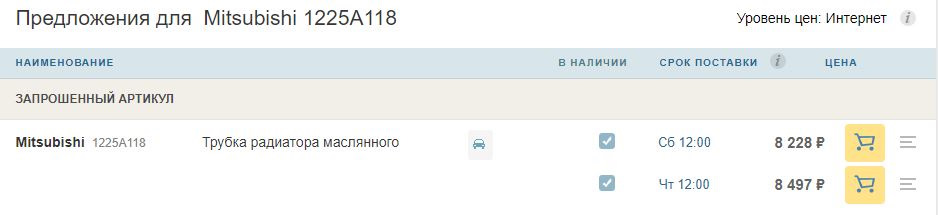 1225A118 Трубка радиатора масляного Mitsubishi | Запчасти на DRIVE2