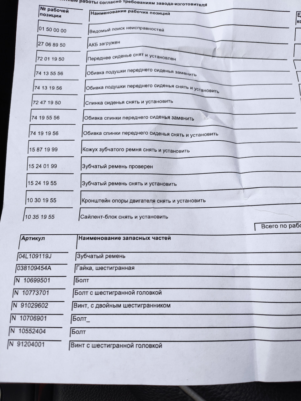 Замена ремня ГРМ и обивки сиденья. — Volkswagen Tiguan (2G), 2 л, 2017 ...