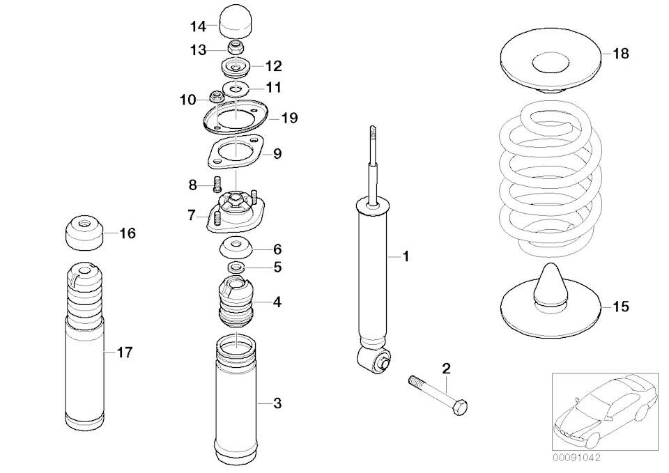 Заменил опорники заднего амортизатора — BMW 3 series (E46), 2 л, 2002 ...