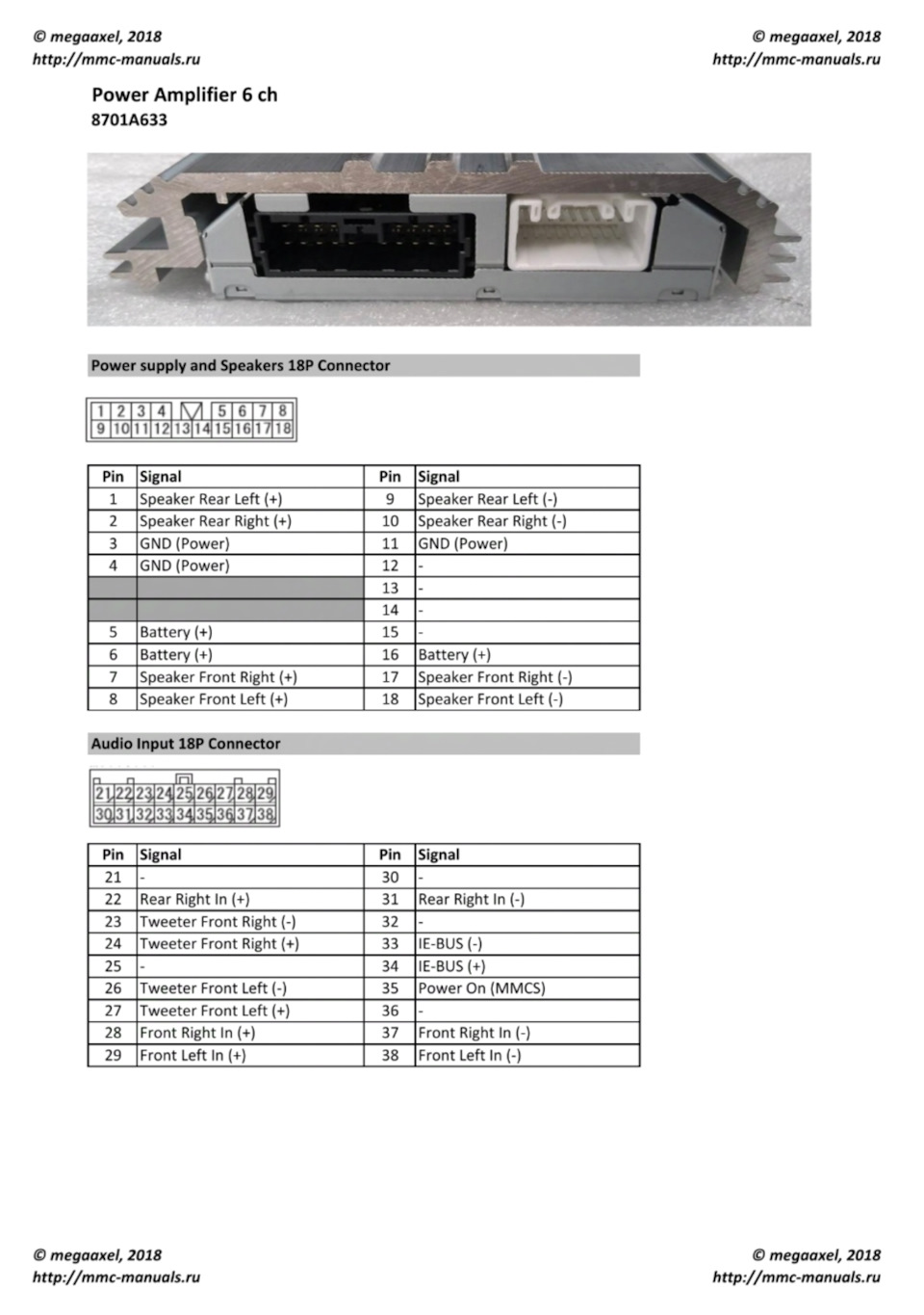 8701A633 Аудио усилитель Mitsubishi | Запчасти на DRIVE2