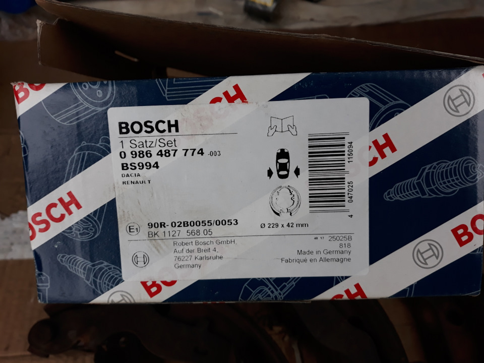 0986487774 Тормозные колодки барабанные BOSCH | Запчасти на DRIVE2