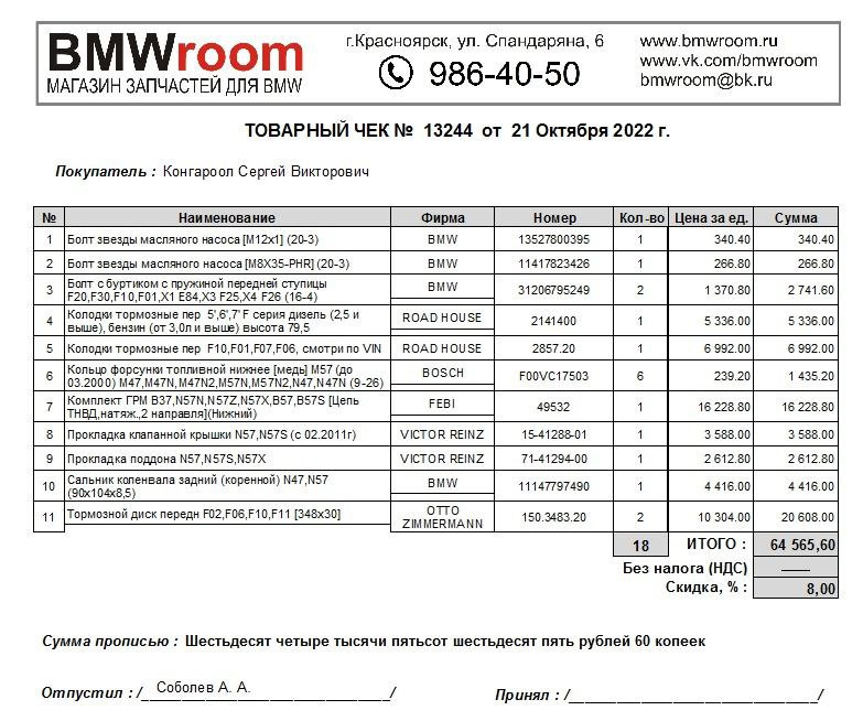 11417823426 Винт ISA BMW | Запчасти на DRIVE2