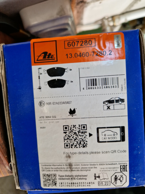 13046072802 Комплект тормозных колодок, дисковый тормоз ATE | Запчасти ...