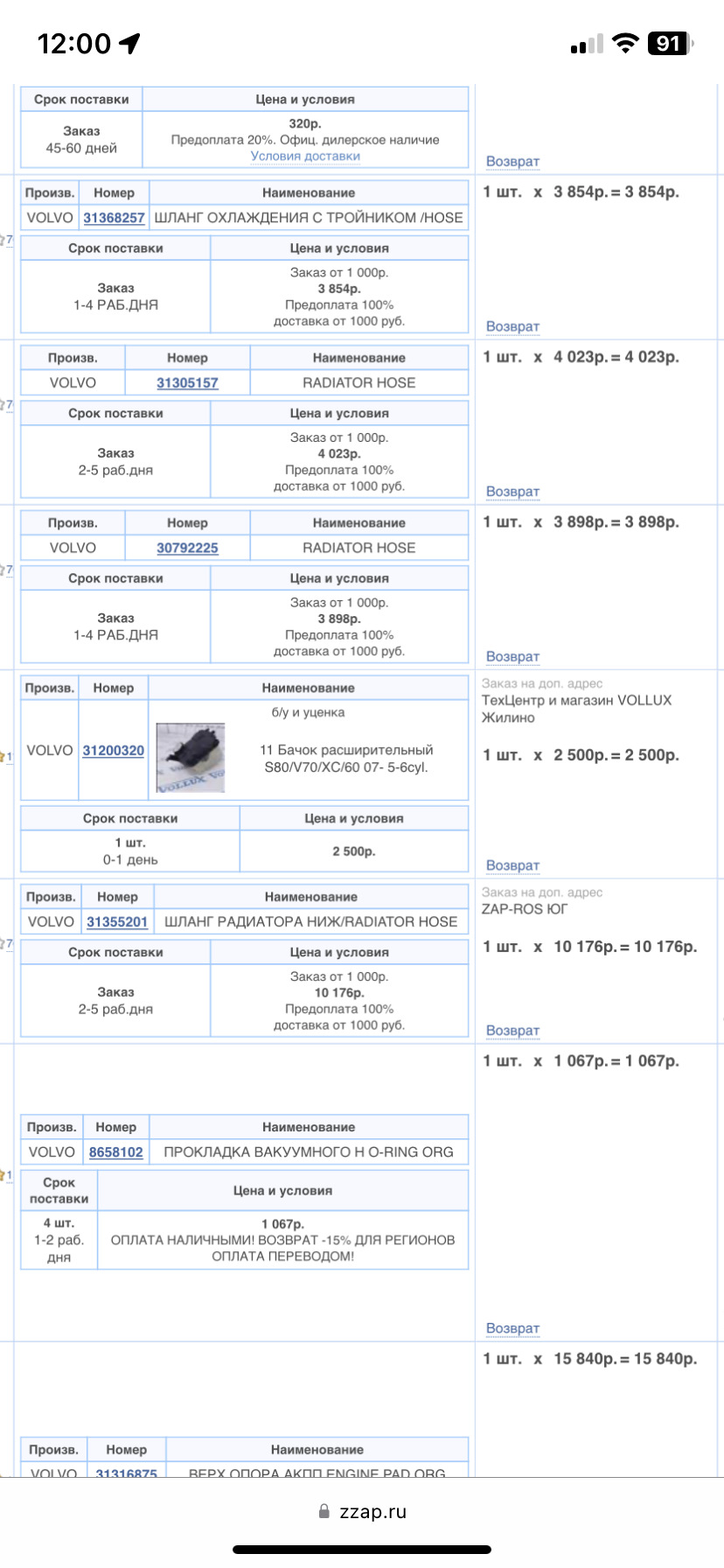 Список того что было сделано за 1год владения — Volvo XC70 III, 2,4 л ...