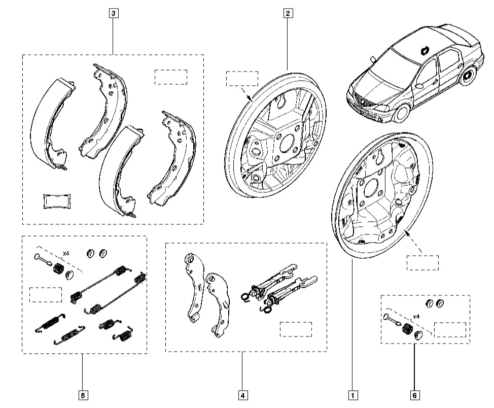 Подбор деталей задней тормозной системы — Renault Logan (1G), 1,6 л ...