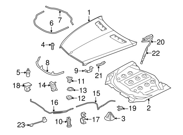 A2218800264 Крюк капота предохранительный Mercedes | Запчасти на DRIVE2