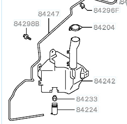 Замена моторчика стеклоомывателя — Mitsubishi Galant (8G), 2,4 л, 2002 ...