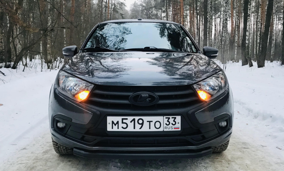 Янтарные ДХО "Flosser". — Lada Гранта (2G) FL, 1,6 л, 2020 года ...