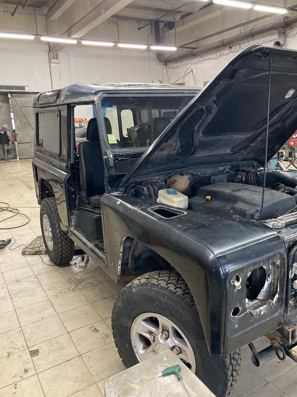 Работы по кузову. — Land Rover Defender, 2,5 л, 2005 года | кузовной ...