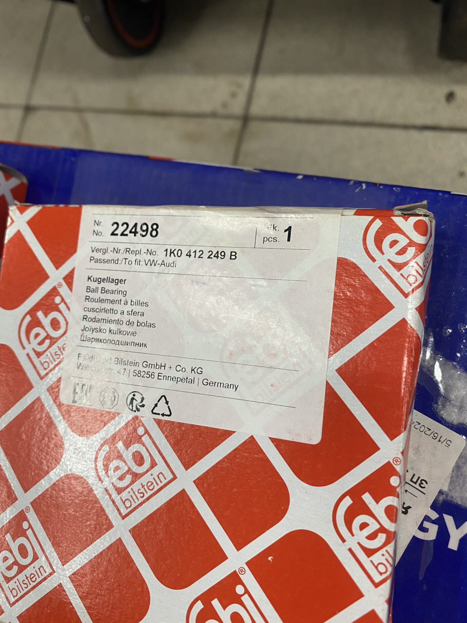 1K0412249B Подшипники опоры стойки амортизатора VAG | Запчасти на DRIVE2