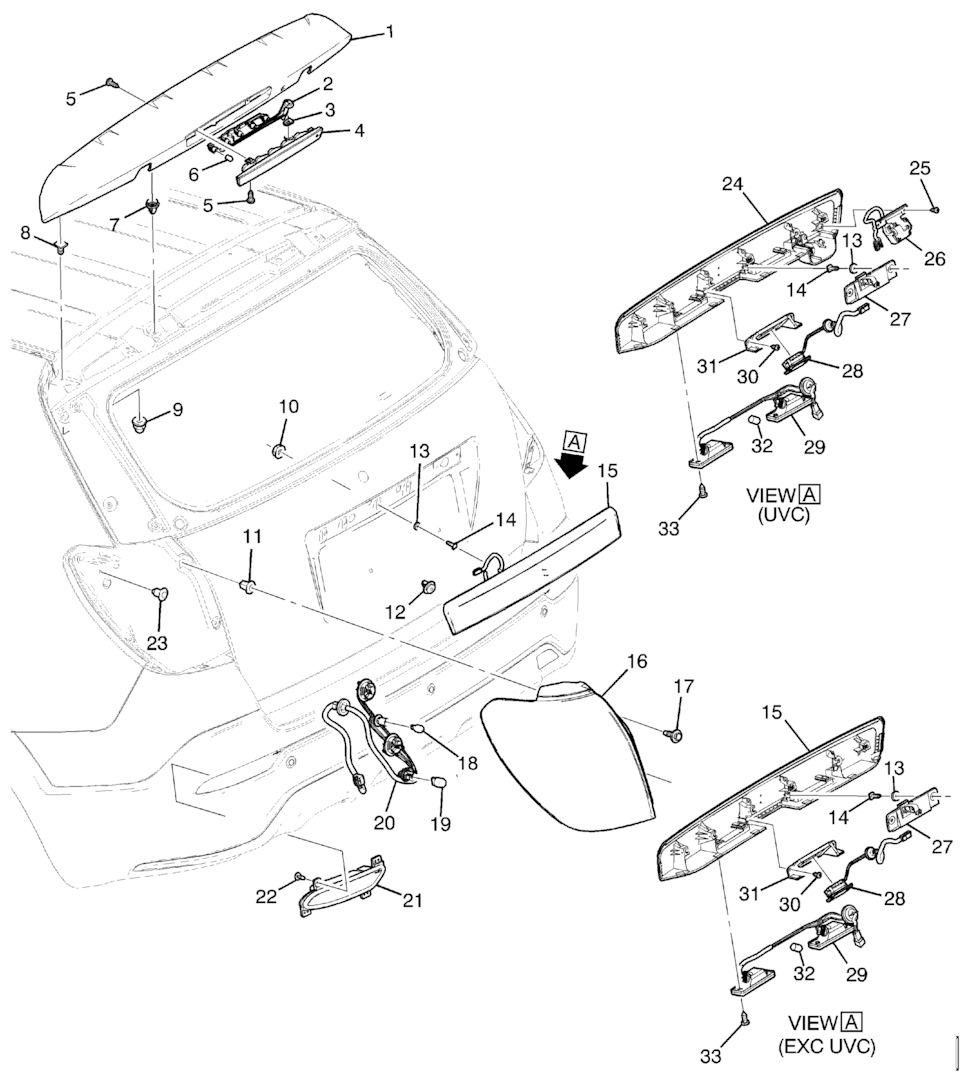 Задние лампы — детали — Chevrolet Captiva (1G), 2,2 л, 2013 года ...