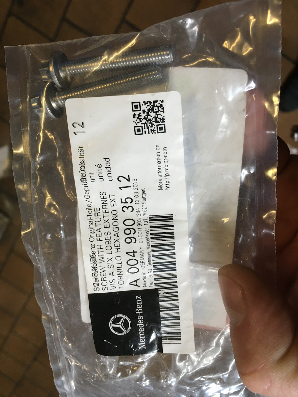 A0049903512 Болт м6. MERCEDES | Запчасти на DRIVE2