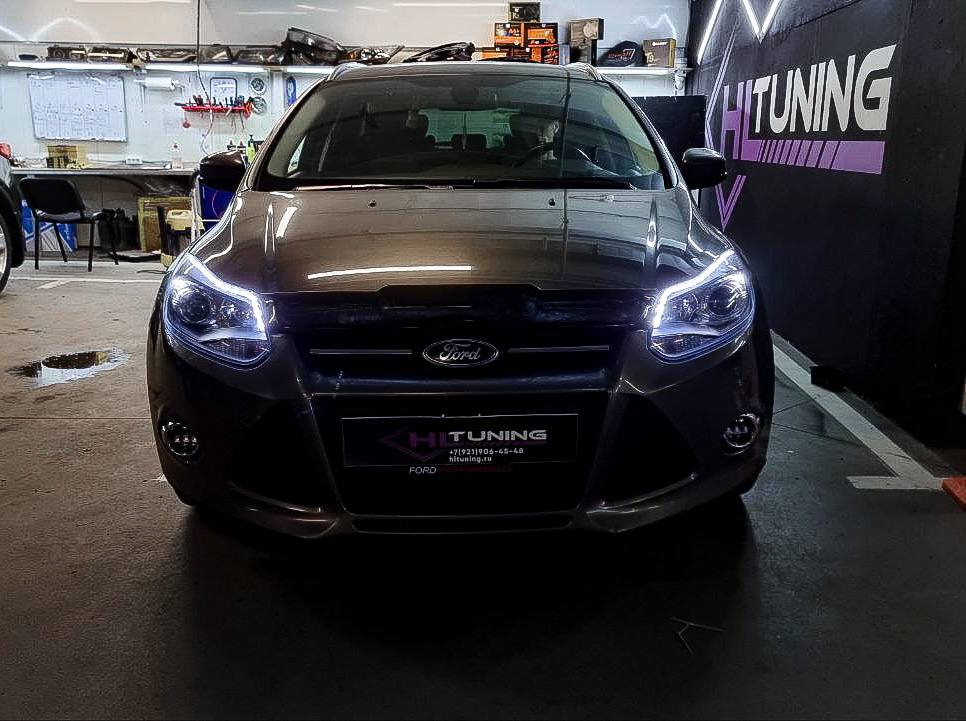 Ford Focus 3 установка Biled Aozoom A12 и дхо с бегущим поворотом — High Level Tuning на DRIVE2
