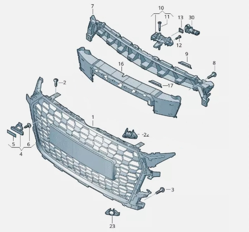"Рестовая" решетка радиатора — Audi TTS (2G), 2 л, 2021 года | стайлинг ...