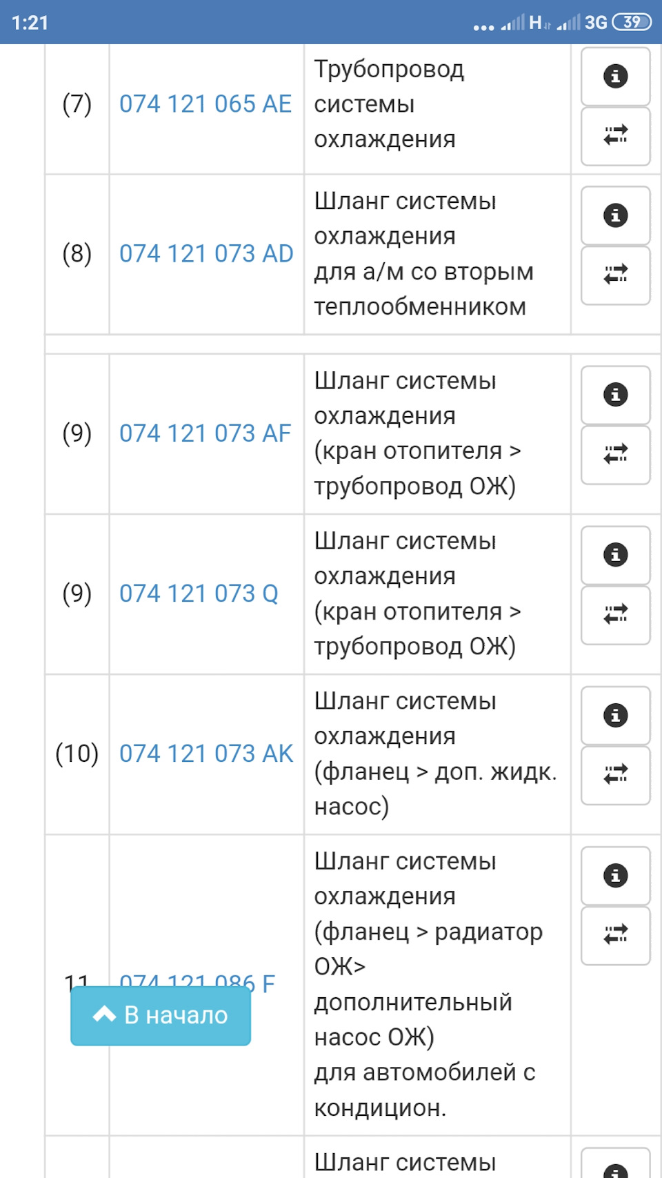 074121065AE Трубка системы охлаждения двигателя / VW Transporter T-4 2. ...