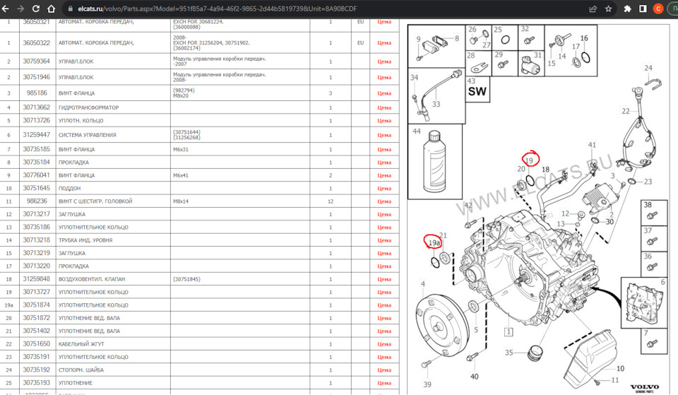 30713218 Пробка сливная акпп Volvo | Запчасти на DRIVE2