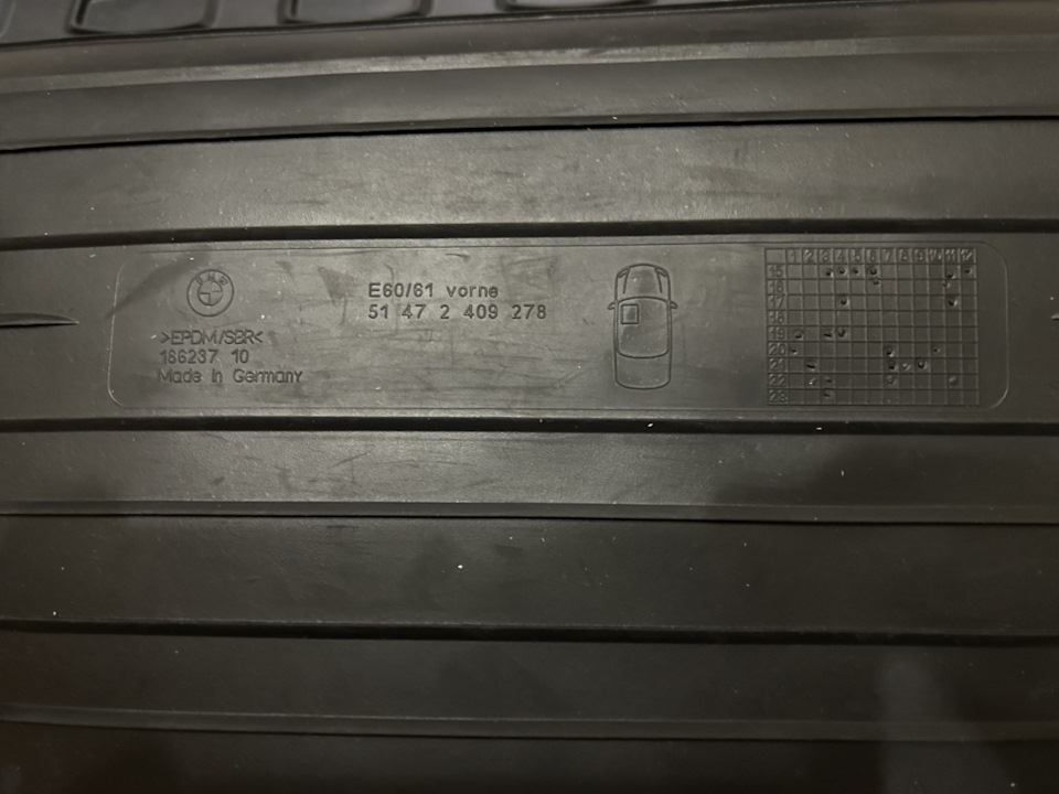 Оригинальные всепогодные салонные коврики — BMW 5 series (E60), 3 л ...