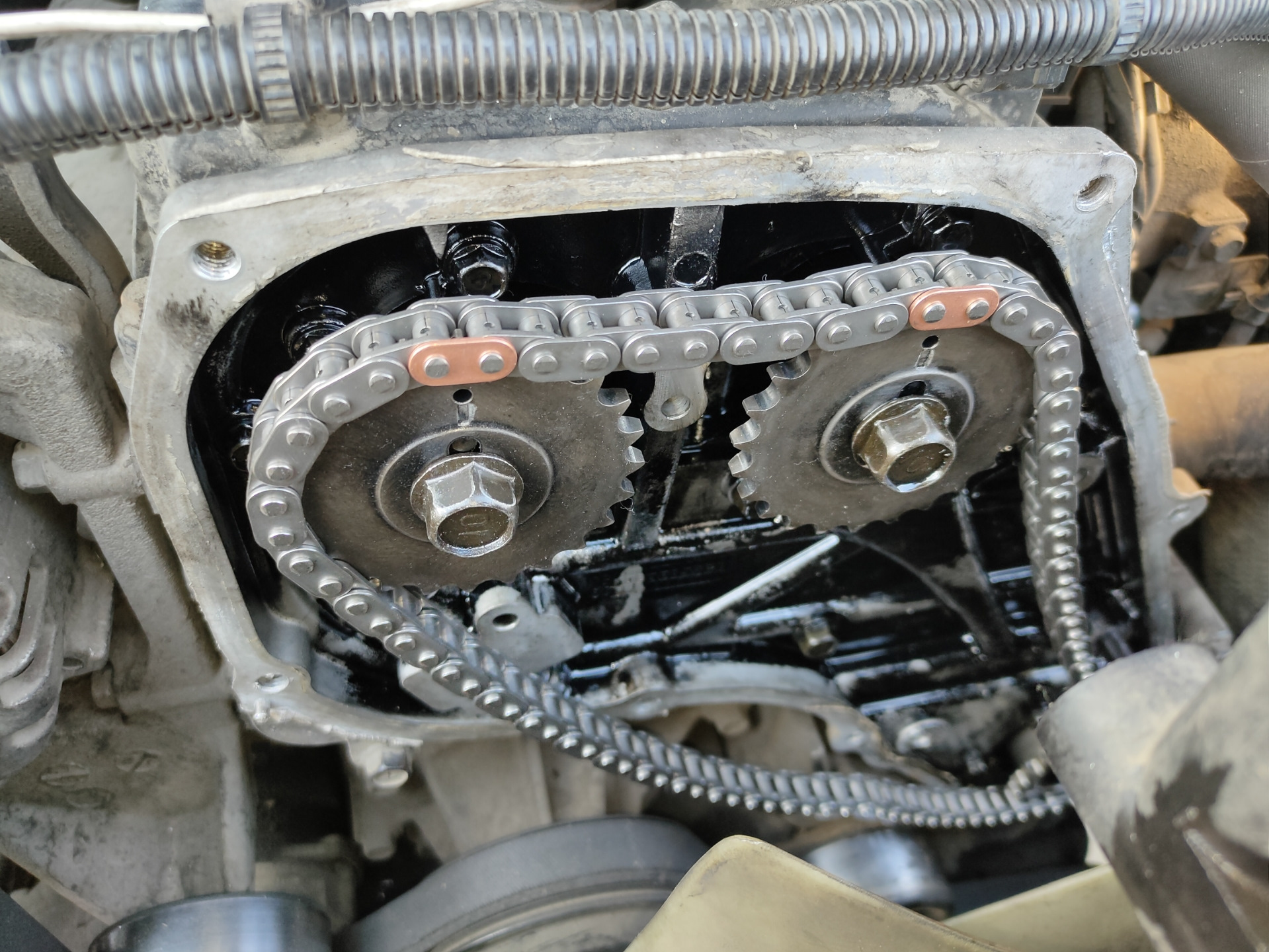 Замена цепи ГРМ (верх), обводного ремня, топового фильтра (воздух с ...