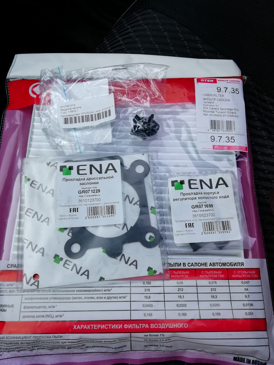 Запчасти для то — Hyundai Tucson (JM), 2 л, 2005 года | плановое ТО ...