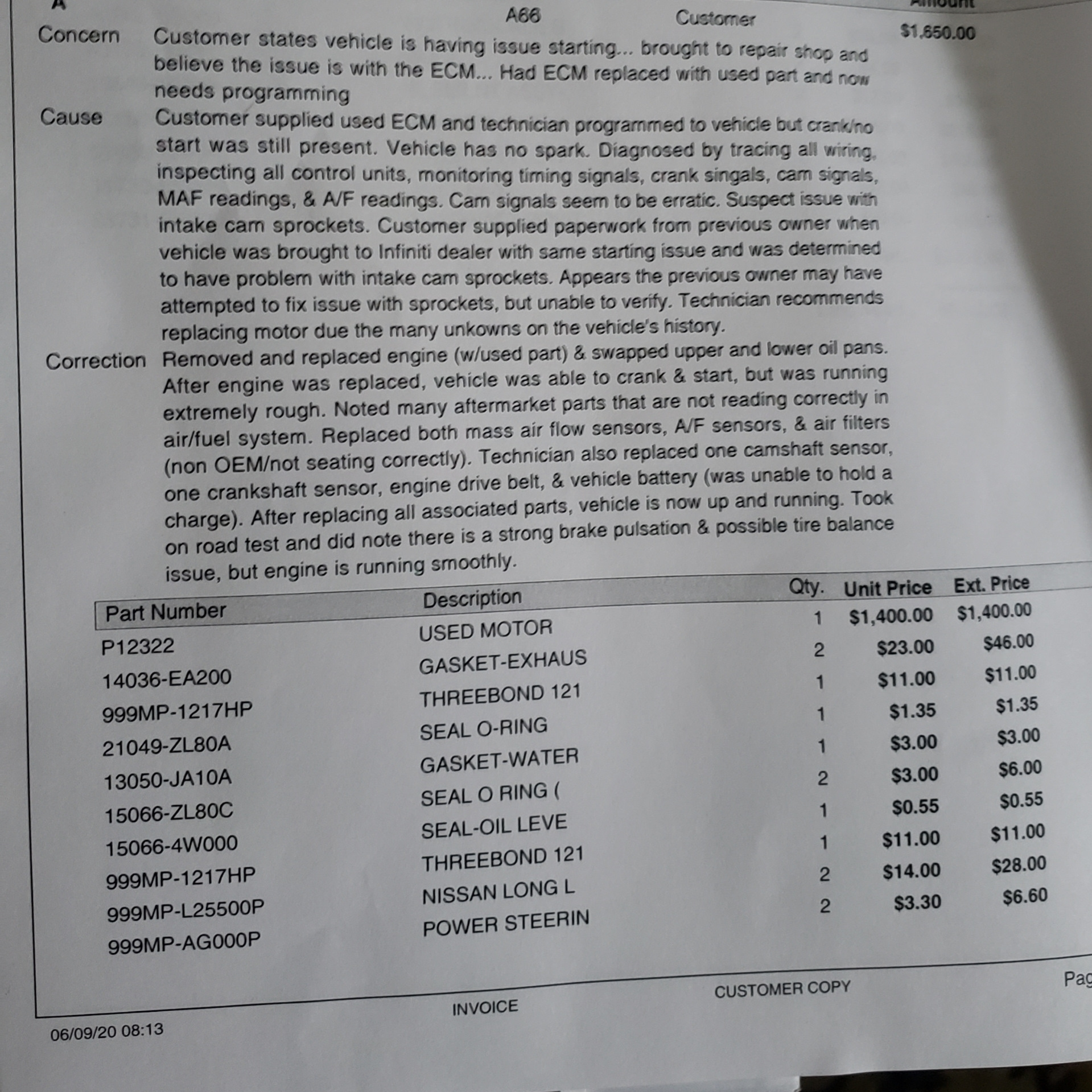 #6. Шок контент (стоимость замена ДВС в США) — Infiniti G37 Coupe, 3,7 ...