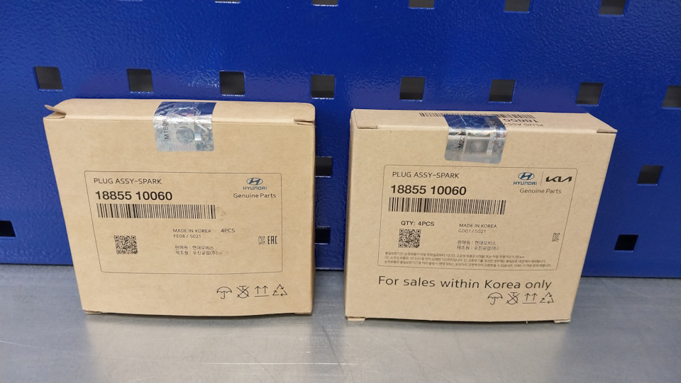 Контрафакт свечи зажигания Hyundai/KIA 1885510060 Solaris/Creta/Elantra ...