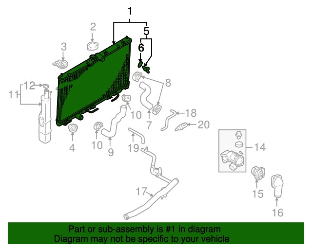MR968857 РАДИАТОР ДВС MMC LANCER CLASSIC/CEDIA/EVO (VIII, IX), (CS2 ...
