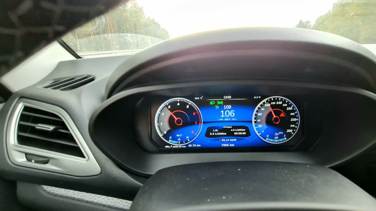 Цифровая комбинация приборов VISION Тест №1 — Lada Vesta SW Cross, 1,6 ...
