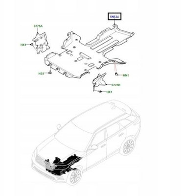 Защита днища RR Velar RIVAL — Land Rover Range Rover Velar, 2 л, 2018 ...