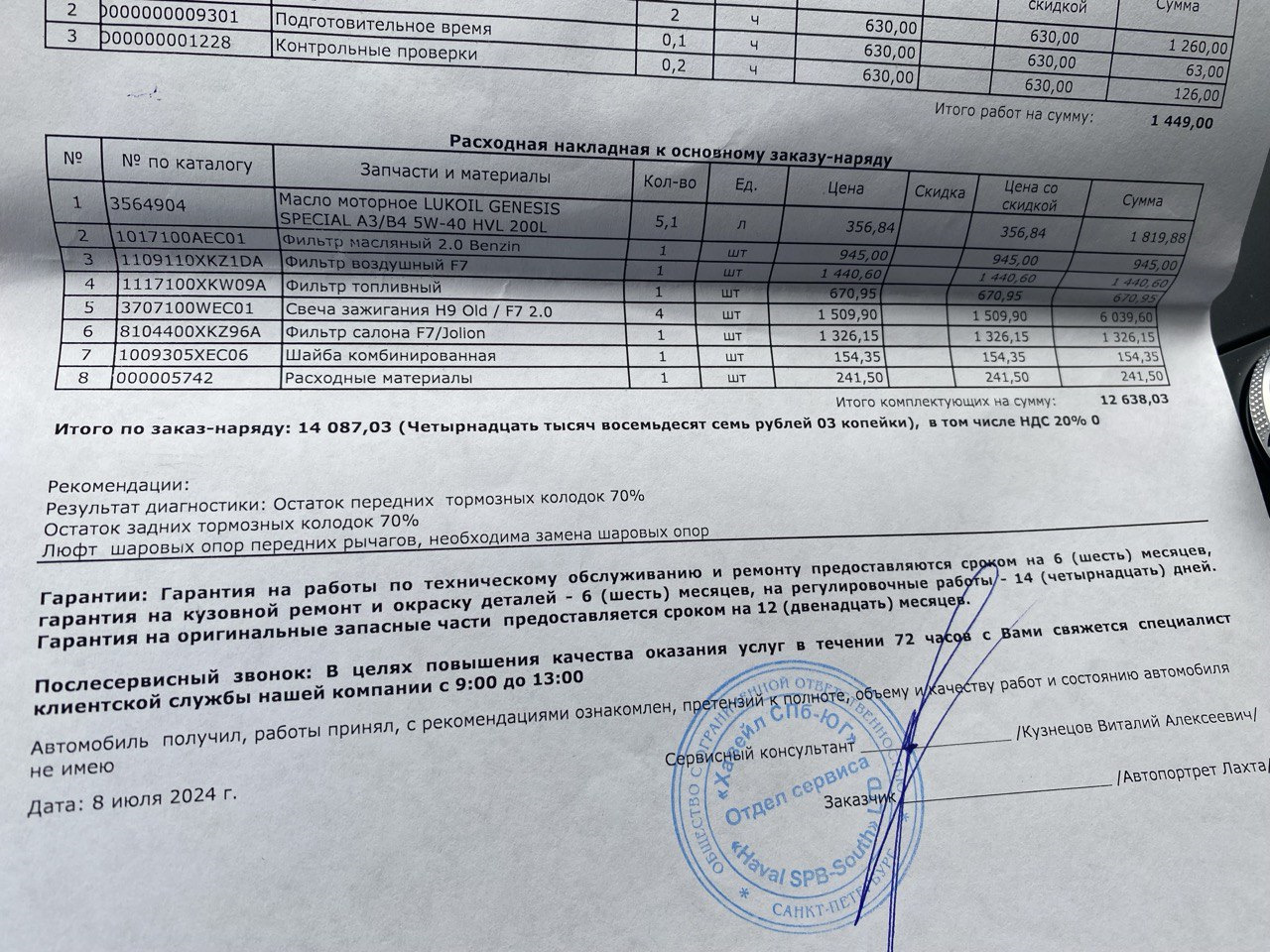 ТО 5-6, замена шаровых опор и тормозных дисков с колодками. — Haval F7x ...