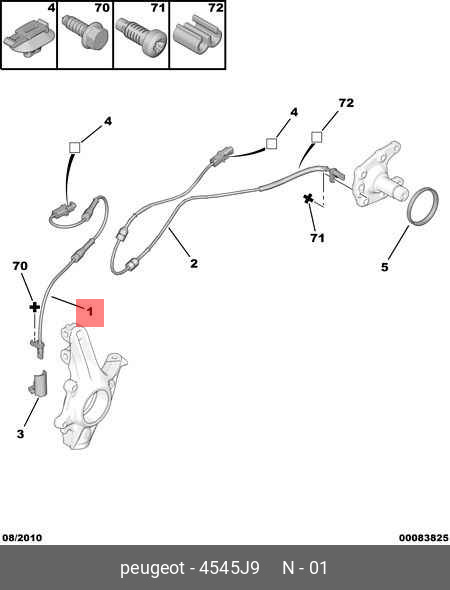 4545J9 Датчик ABS передний PSA 207, C3 Picasso Peugeot Citroen ...