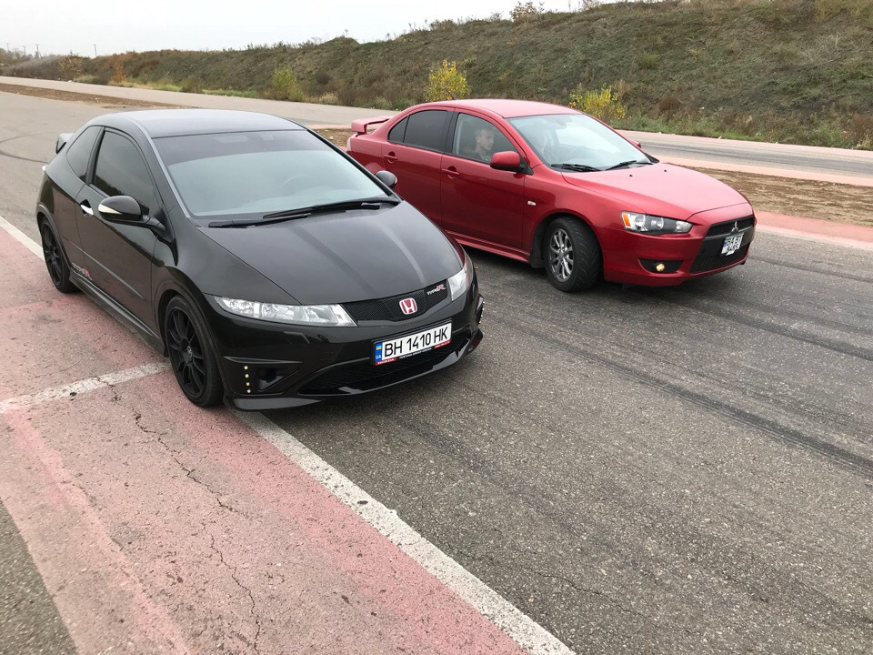 honda civic type R vs mitsubishi lancer X turbo 330h.p — Honda Civic ...