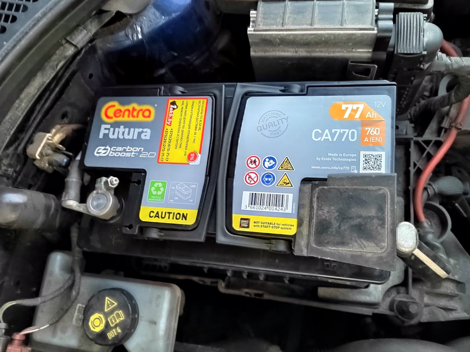 Новый аккумулятор Centra FUTURA 77 Ah. — Skoda Octavia A7 Mk3, 1,4 л ...