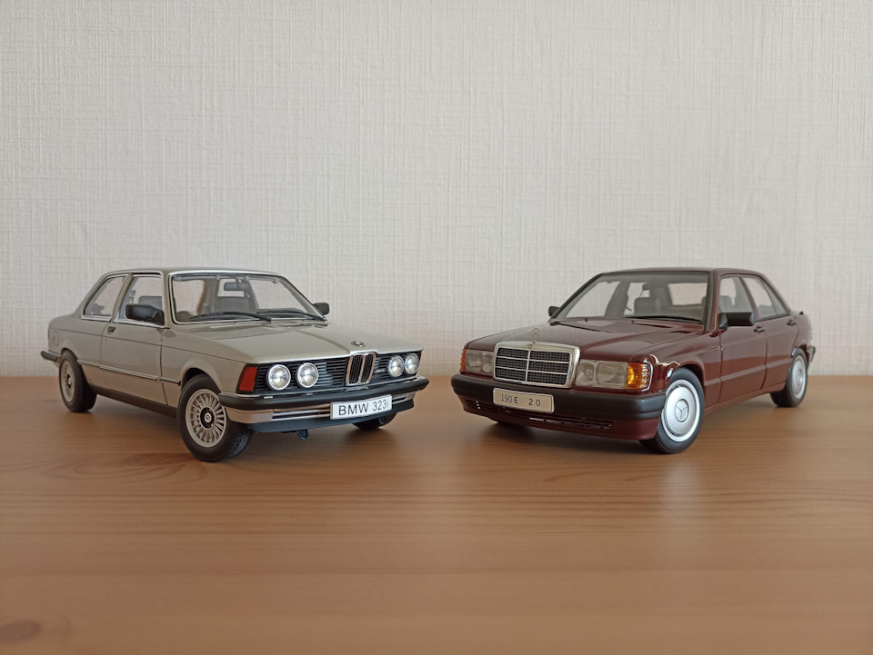 BMW 3 e21 (Autoart 1:18) и Mercedes-Benz 190e w201 (Autoart 1:18 ...