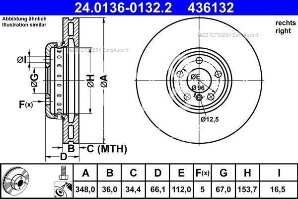 24013601322 Тормозной диск ATE | Запчасти на DRIVE2