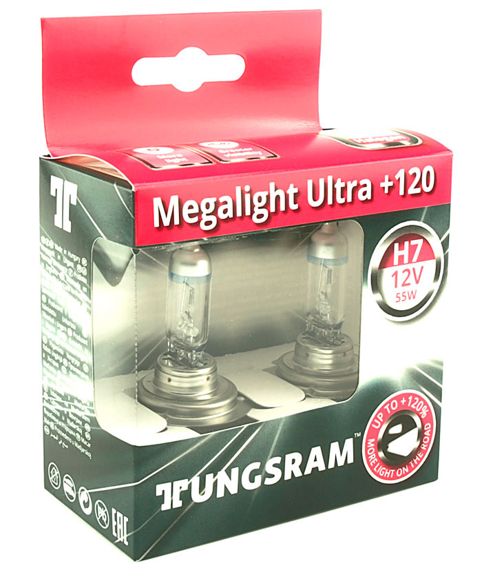 Замена ламп ближнего света Tungsram H7 55W 12V Megalight Ultra +120% ...