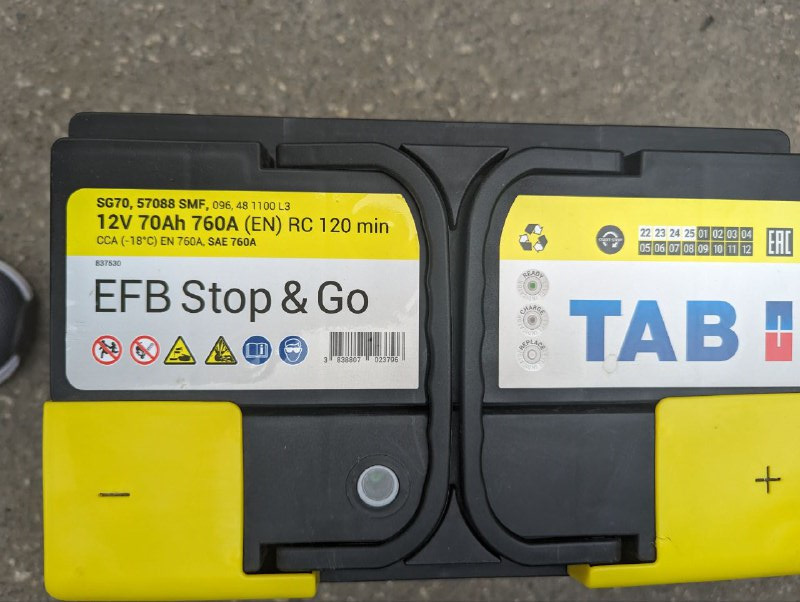 Новый аккумулятор TAB 70Ah 760a smf — KIA K5 (3G), 2 л, 2021 года ...