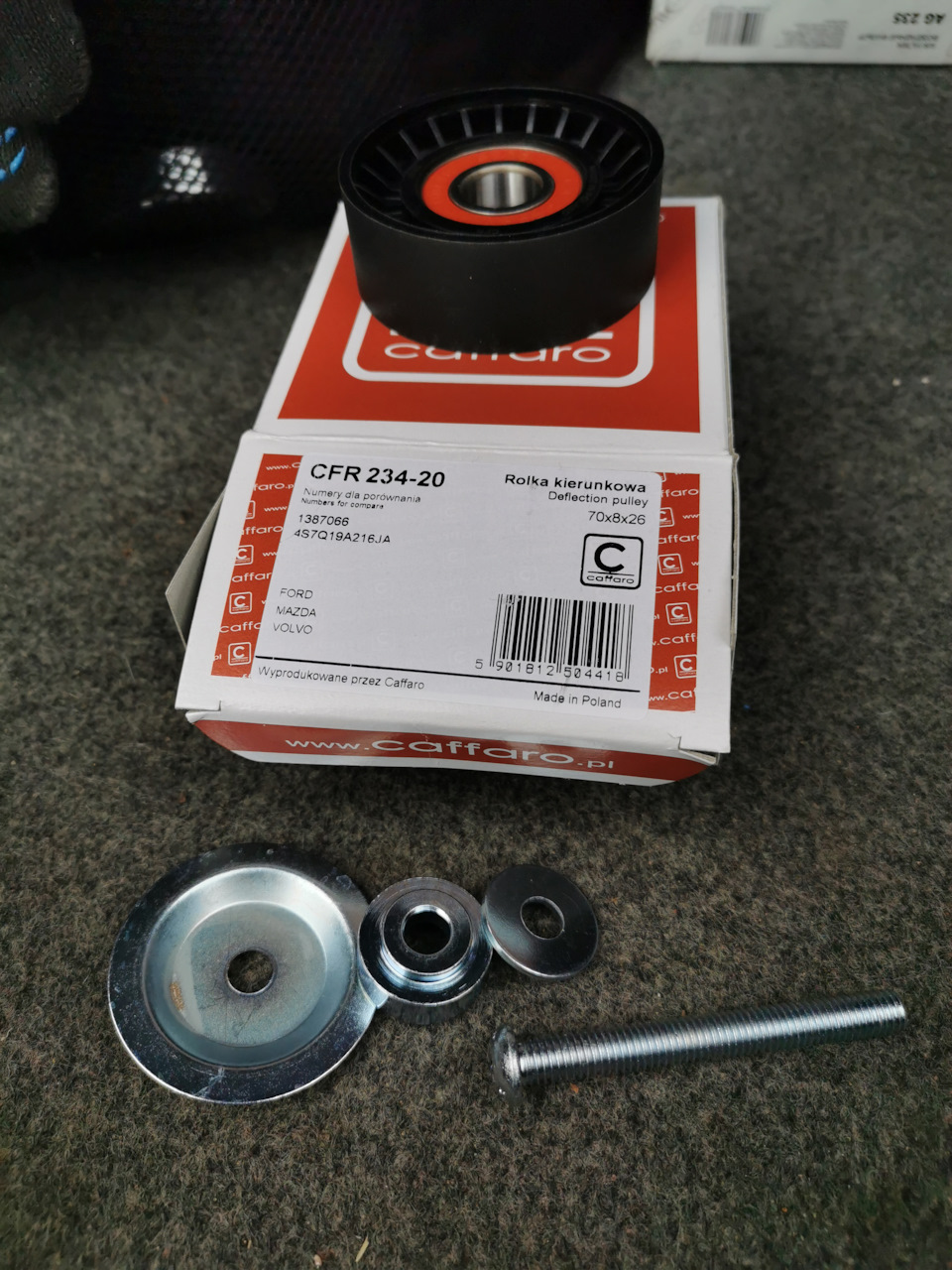 4S7Q19A216JA Паразитный / ведущий ролик, поликлиновой ремень Ford ...